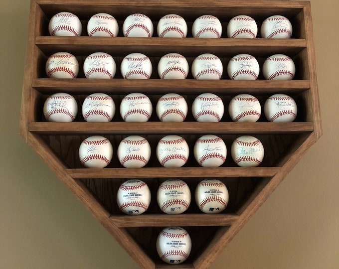 Large Baseball Display Shelf, Holds 30 Baseballs, Baseball Shelf, Home ...