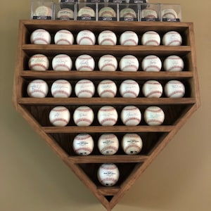 Large Baseball Display Shelf, Holds 30 Baseballs, Baseball Shelf, Home ...