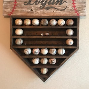 Large Baseball Display Shelf, Holds 20 Baseballs and 16 Championship ...
