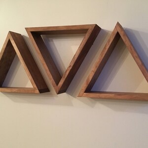 SET OF Three - Floating Triangle Shelf, Floating Triangle Shelves ...