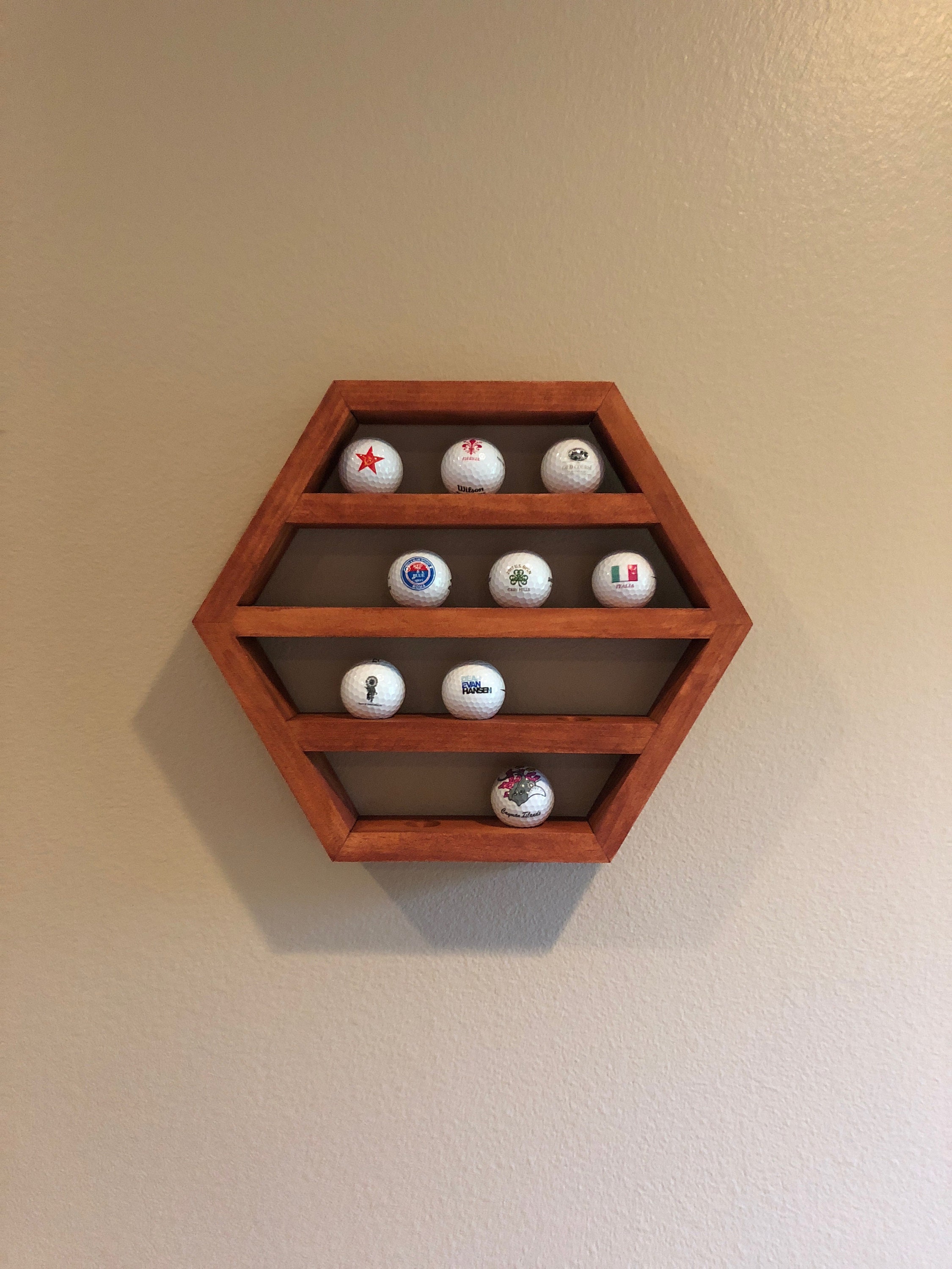 Golf Ball Display Shelf, Golf Ball Shadow Box, Collectible Golf Ball ...
