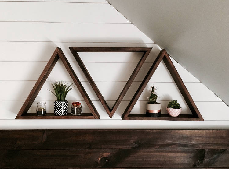 SET OF Three Floating Triangle Shelf Floating Triangle - Etsy