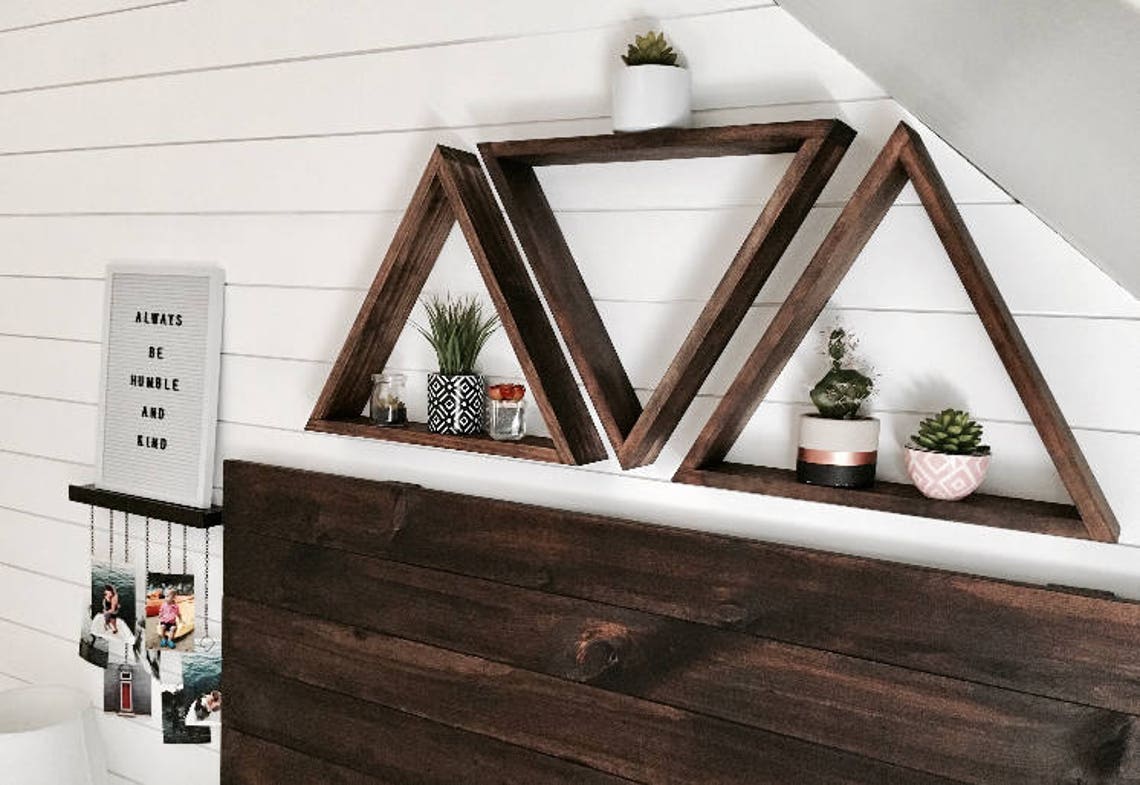 SET OF Three Floating Triangle Shelf Floating Triangle - Etsy
