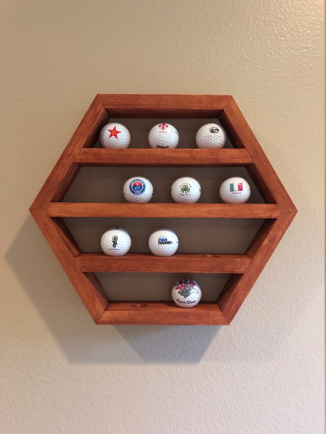 Golf Ball Display Shelf, Golf Ball Shadow Box, Collectible Golf Ball ...