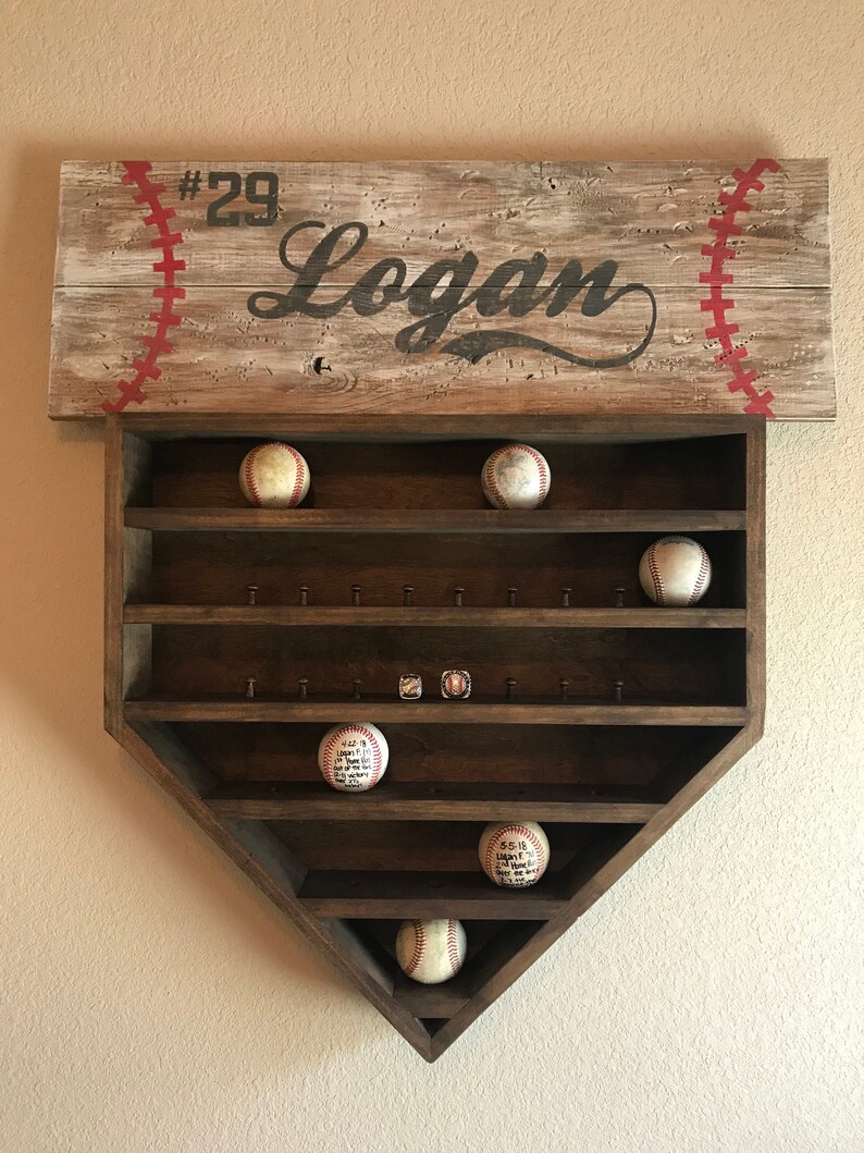 Large Baseball Display Shelf Holds 20 Baseballs and 16 - Etsy