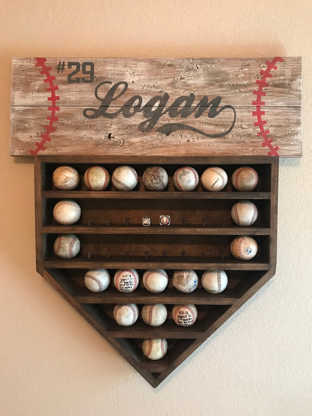 FREE SHIPPING! - Large Baseball Display Shelf, Holds 20 Baseballs and ...