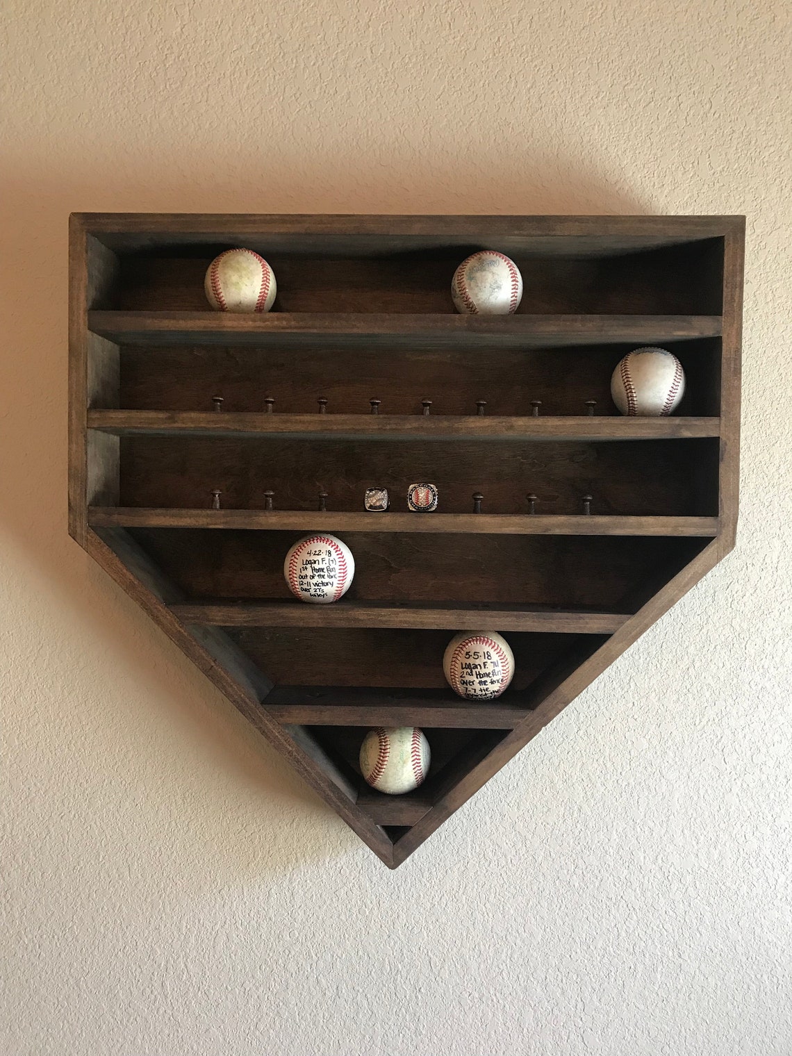 Large Baseball Display Shelf Holds 20 Baseballs and 16 - Etsy