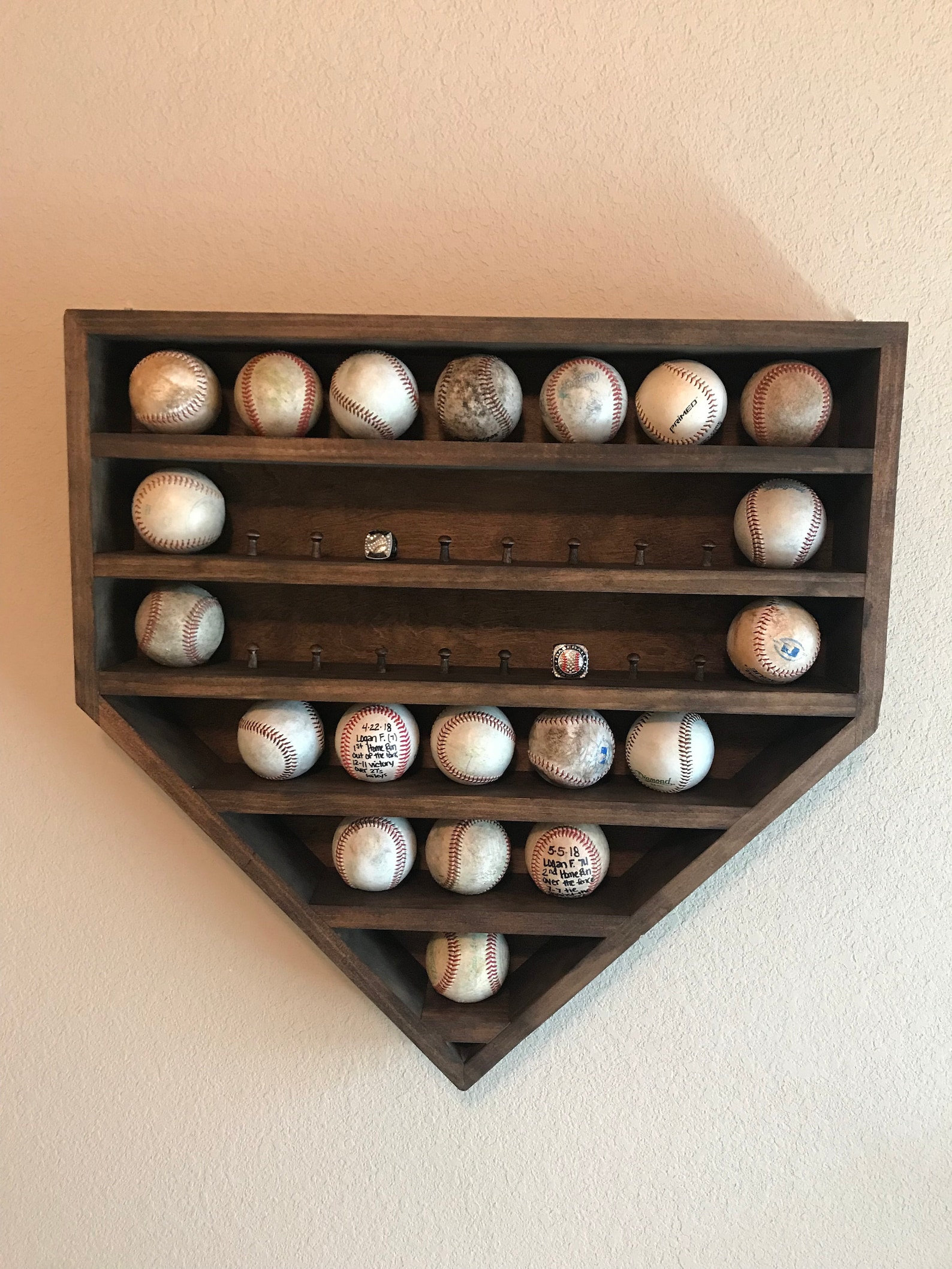 Large Baseball Display Shelf Holds 20 Baseballs and 16 - Etsy