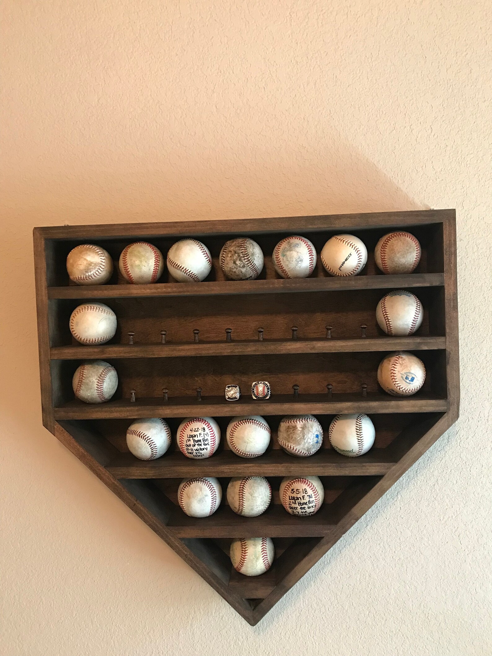 Large Baseball Display Shelf Holds 20 Baseballs and 16 - Etsy