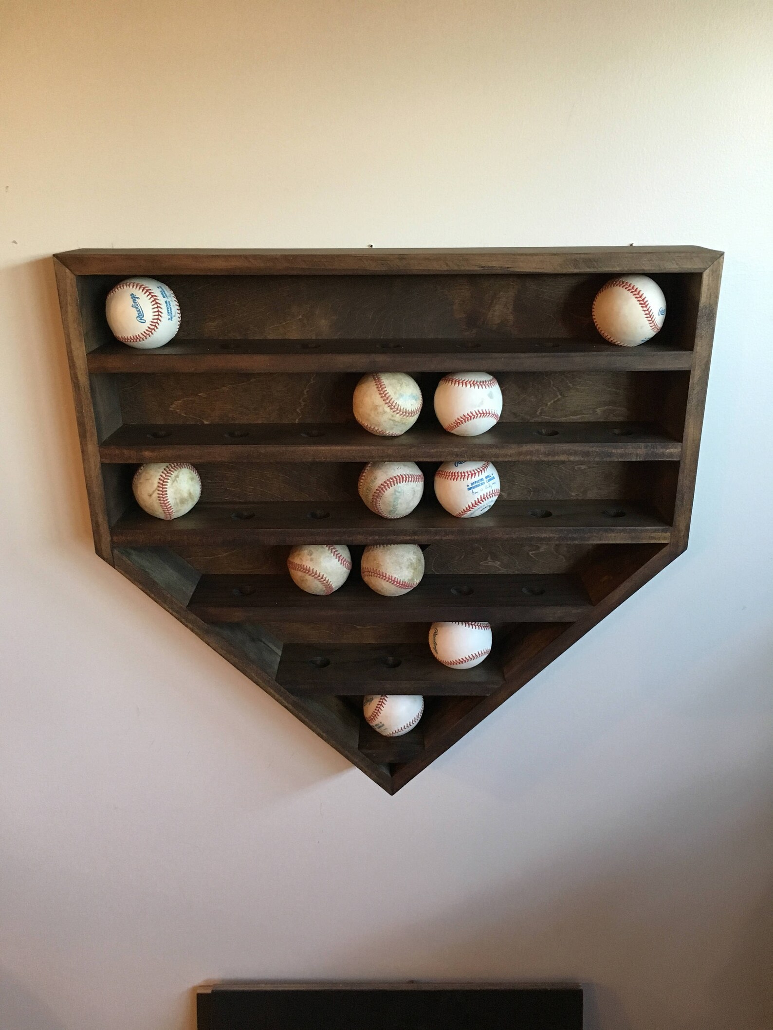 Large Baseball Display Shelf Holds 30 Baseballs Baseball | Etsy