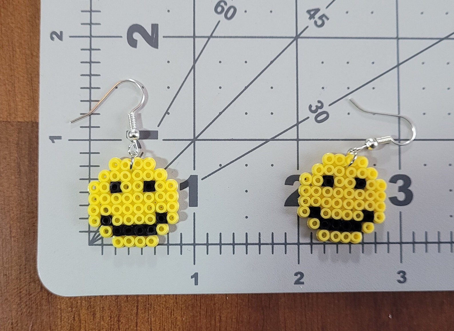 Happy Face Mini Perler Bead Earrings - Etsy
