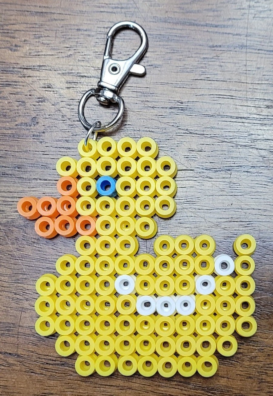 Duck Perler Beads Keychain Pendant Etsy