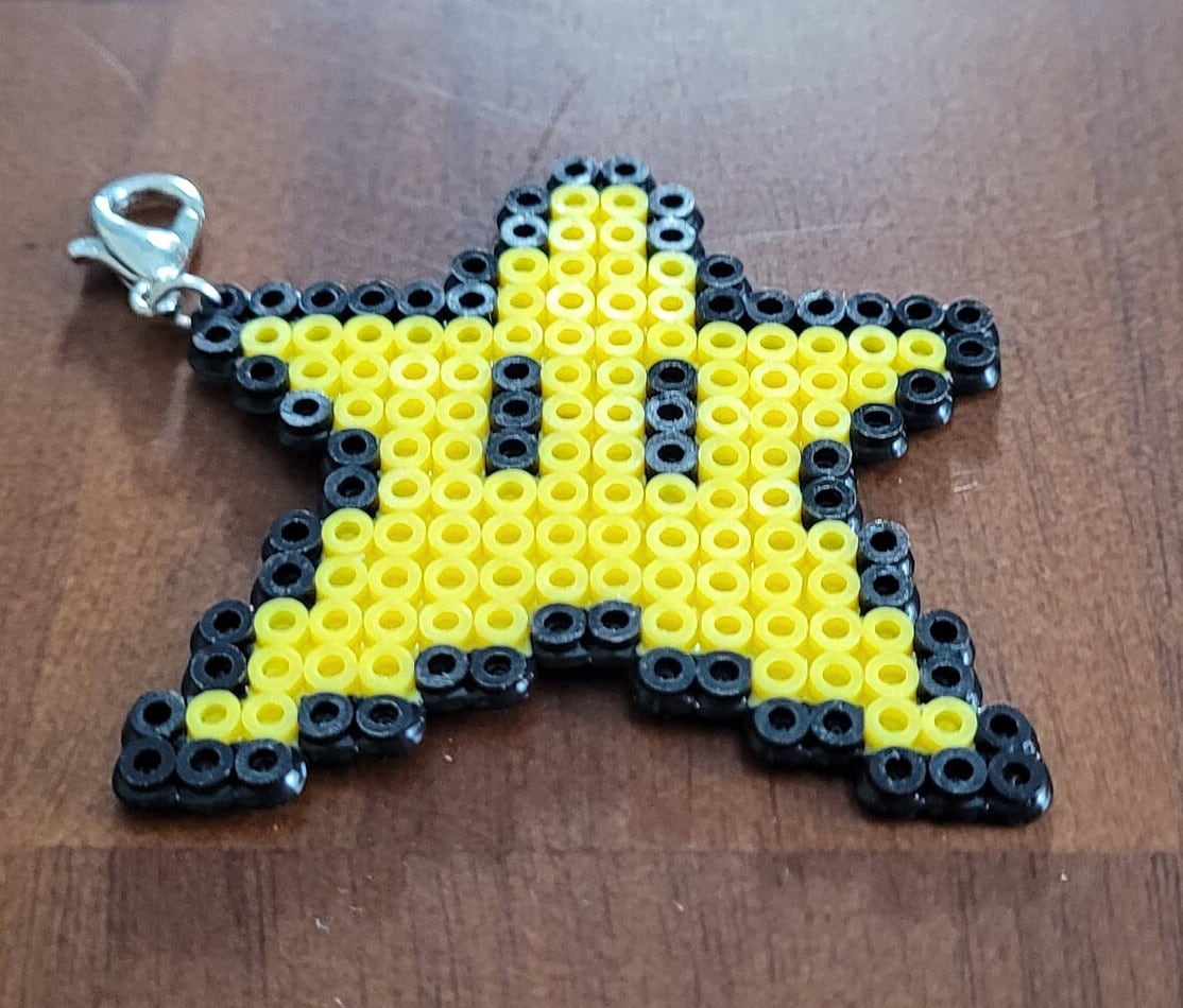 Mario Star Mini Perler Beads Keychain/pendant - Etsy