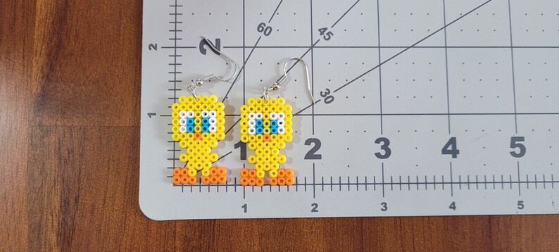 Tweety Bird Earings Mini Perler Beads - Etsy