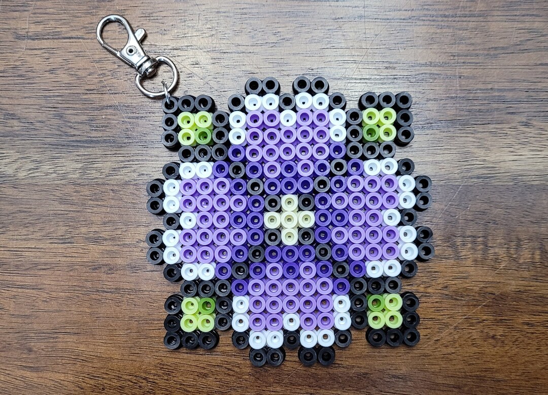 Purple Flower Perler Beads Keychain/pendant - Etsy