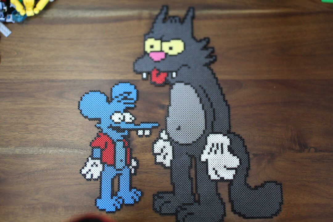 Simpsons Itchy and Scratchy Perler Beads - Etsy