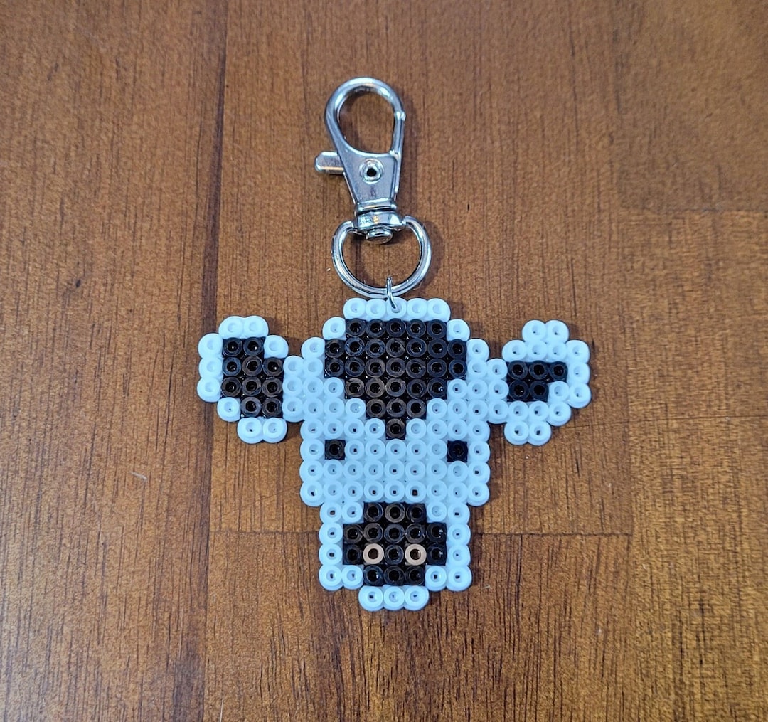 Cow Mini Perler Bead Keychain/pendant - Etsy
