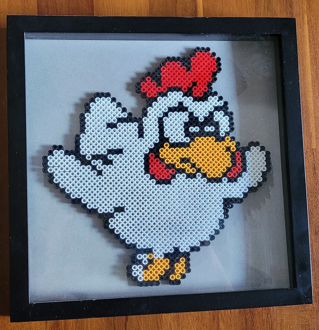 Chicken Perler Beads in Black Shadowbox With Glass - Etsy