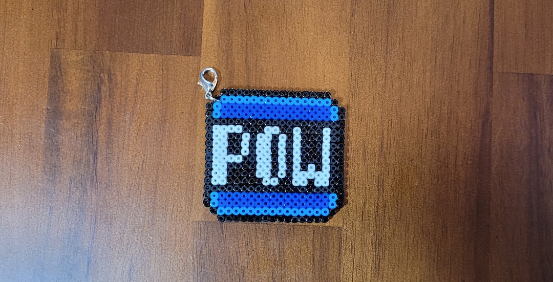Mario Bros Pow Mini Perler Beads Keychainpendant Etsy