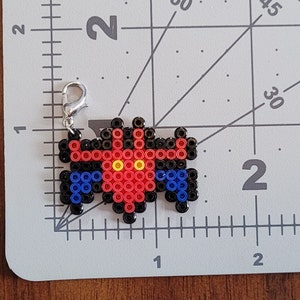 Galaxian Ship Mini Perler Beads Keychain/pendant - Etsy