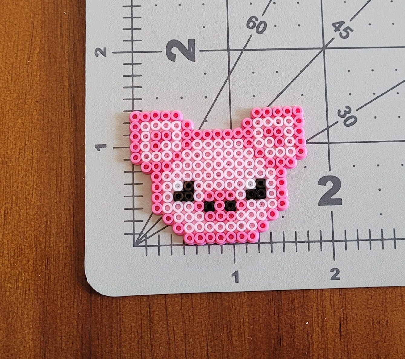 Pink Pig Mini Perler Beads Keychain/pendant - Etsy