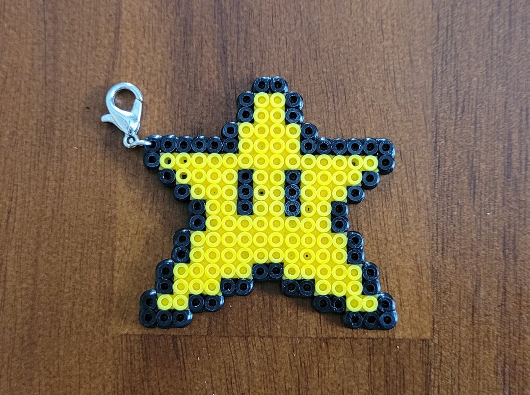 Mario Star Mini Perler Beads Keychain/pendant - Etsy