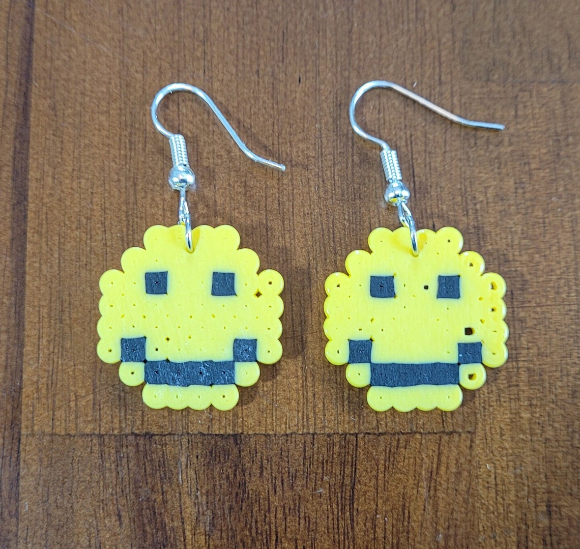 Happy Face Mini Perler Bead Earrings - Etsy