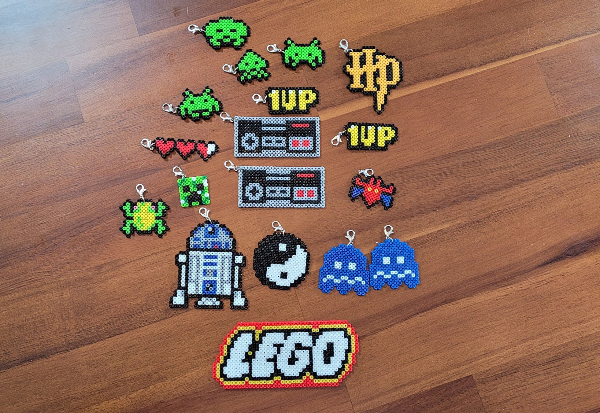 Pac Man Blue Ghost Mini Perler Beads Keychain/pendant - Etsy