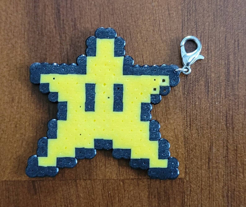Mario Star Mini Perler Beads Keychain/pendant - Etsy