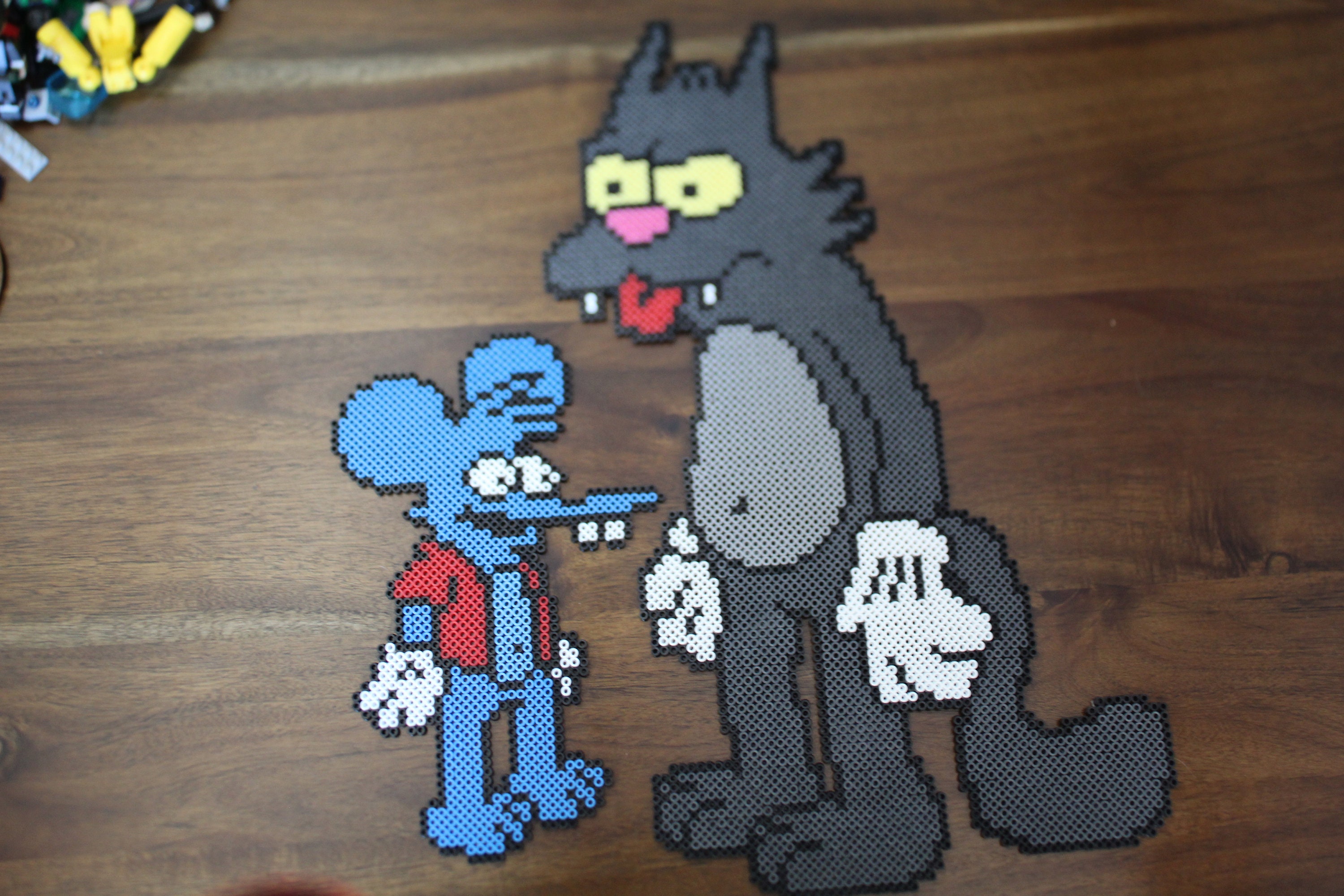 Simpsons Itchy and Scratchy Perler Beads - Etsy