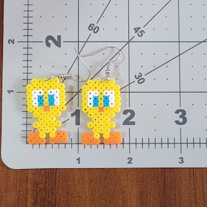 Tweety Bird Earings Mini Perler Beads - Etsy