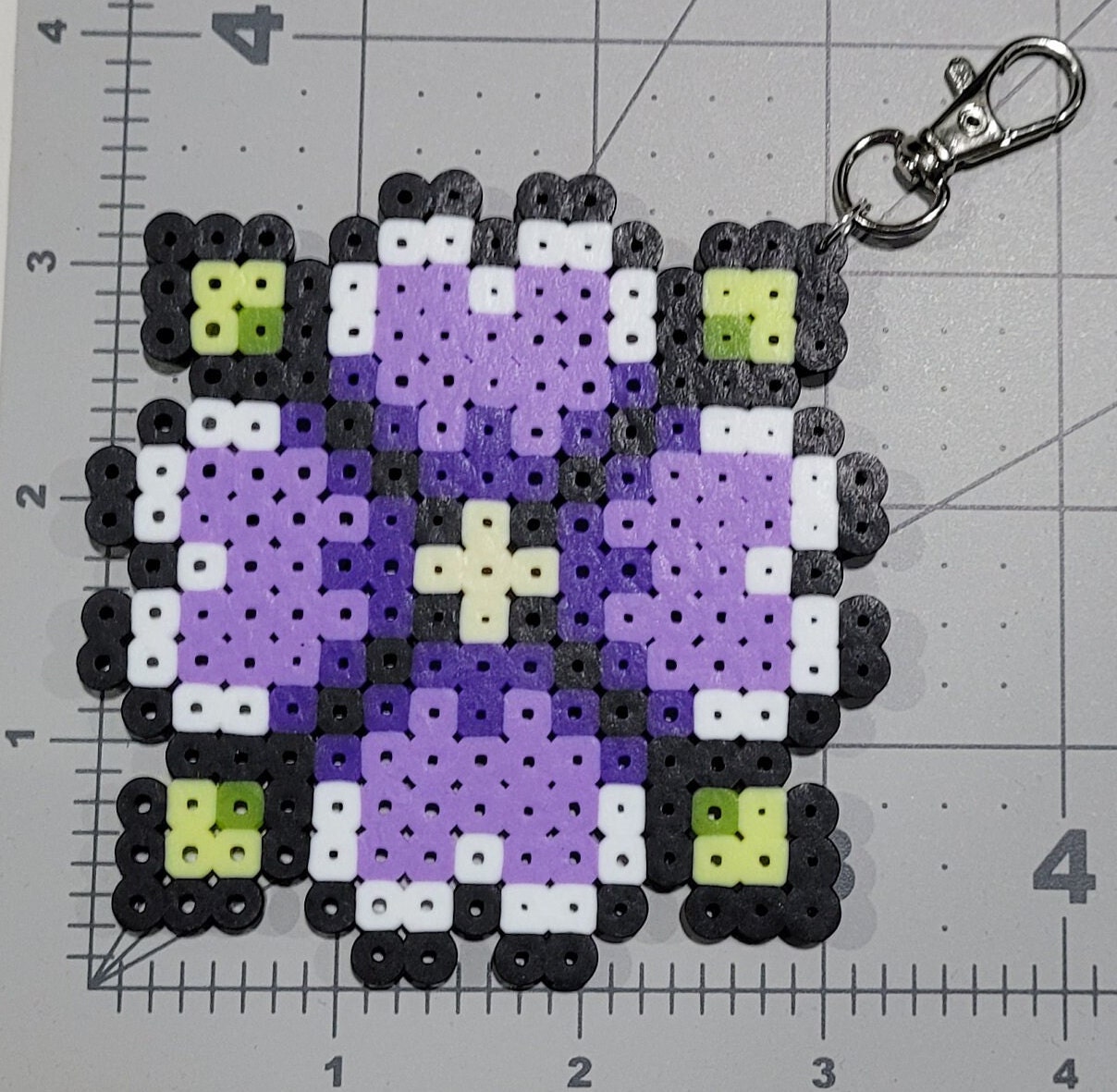 Purple Flower Perler Beads Keychain/pendant - Etsy