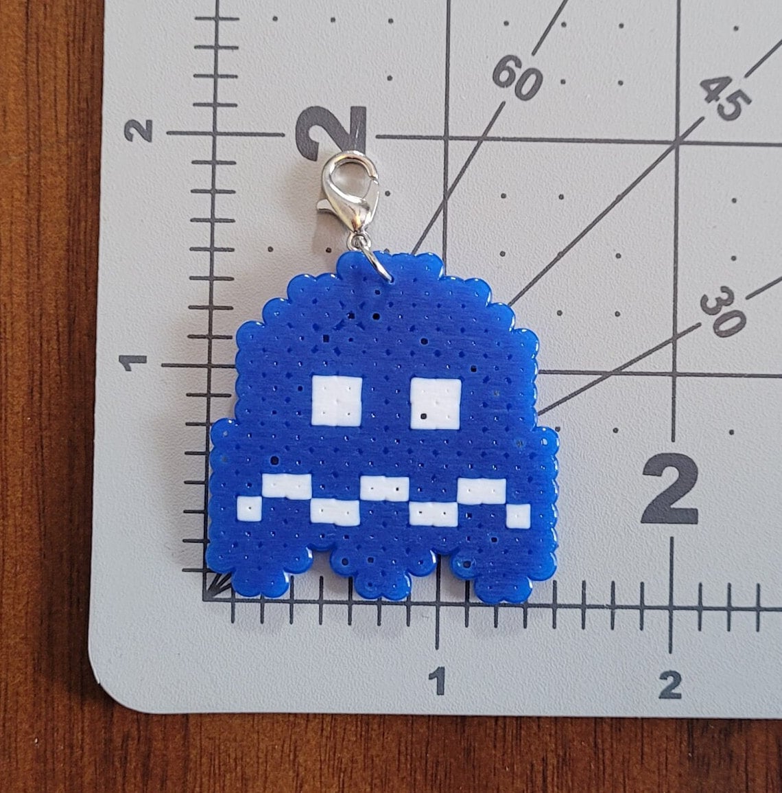 Pac Man Blue Ghost Mini Perler Beads Keychain/pendant - Etsy