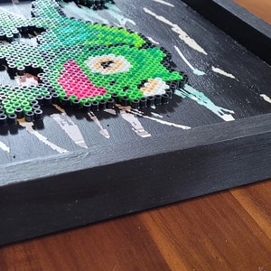 Chameleon Made Out Perler Beads Framed in Black Shadowbox Without Glass ...