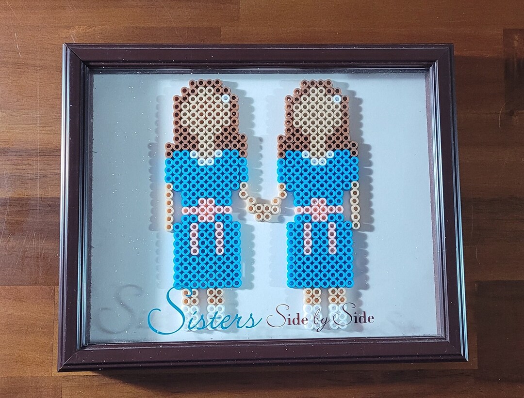 The Shining Twins Made Out of Perler Beads in a Cherry Frame - Etsy