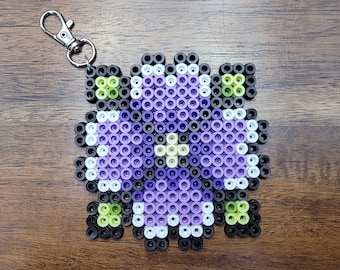 Perler Bead Flower Keychain - Etsy