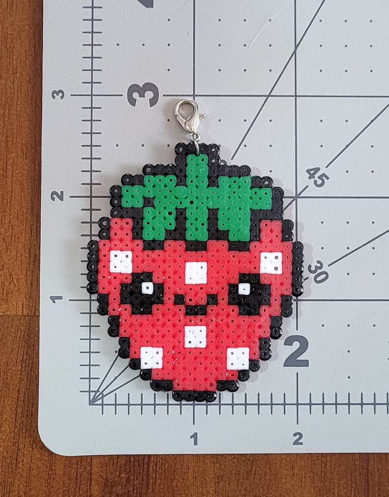 Cute Strawberry Mini Perler Beads Keychain/pendant - Etsy