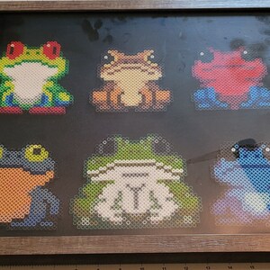 Box of Perler Bead Frogs Framed in Gray Shadowbox - Etsy