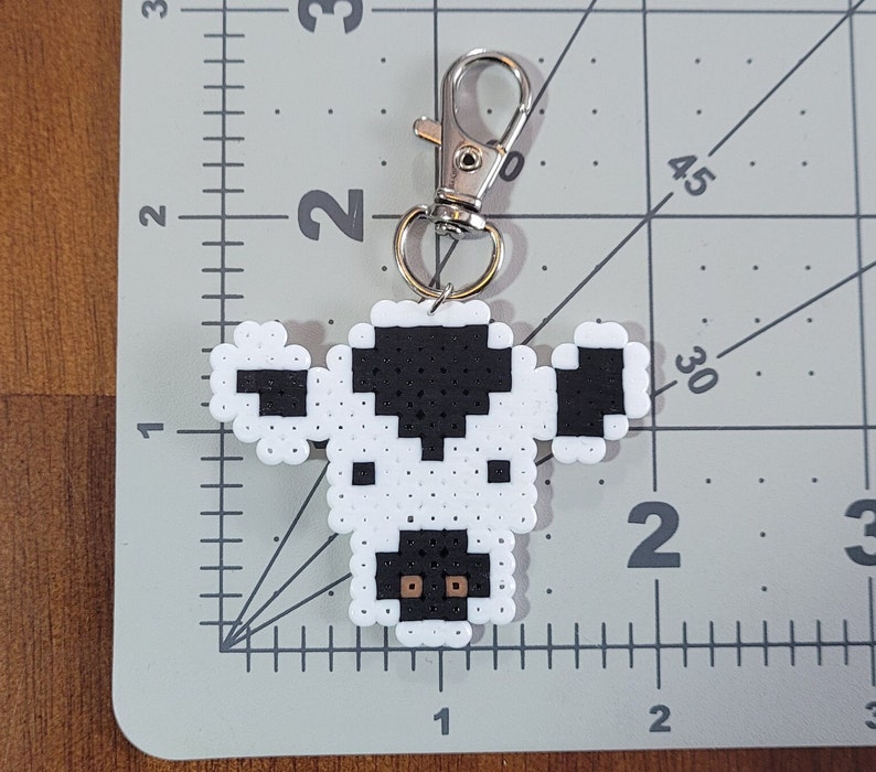 Cow Mini Perler Bead Keychain/pendant - Etsy