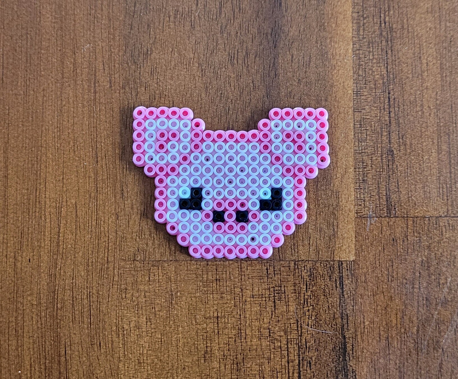 Pink Pig Mini Perler Beads Keychain/pendant - Etsy