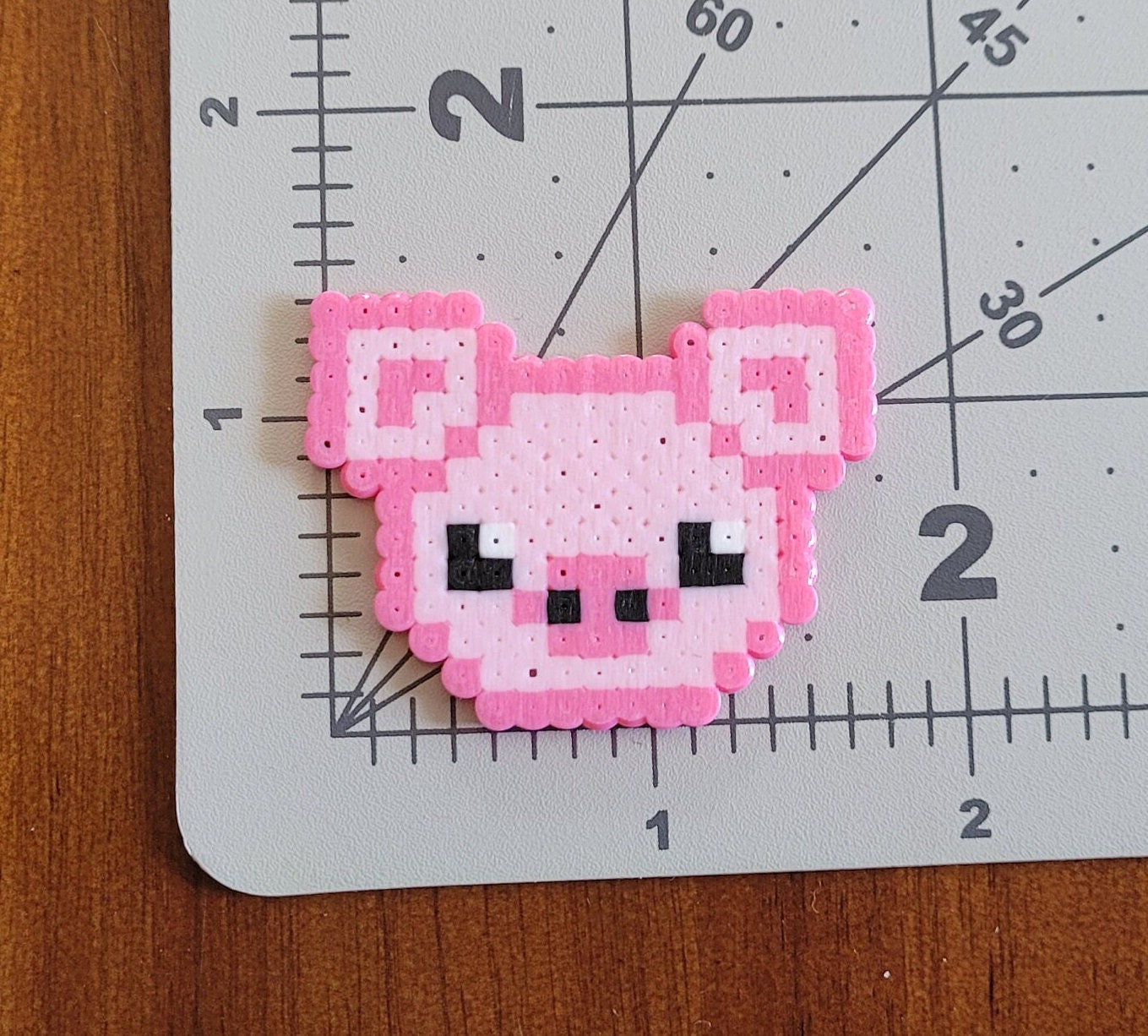 Pink Pig Mini Perler Beads Keychain/pendant - Etsy