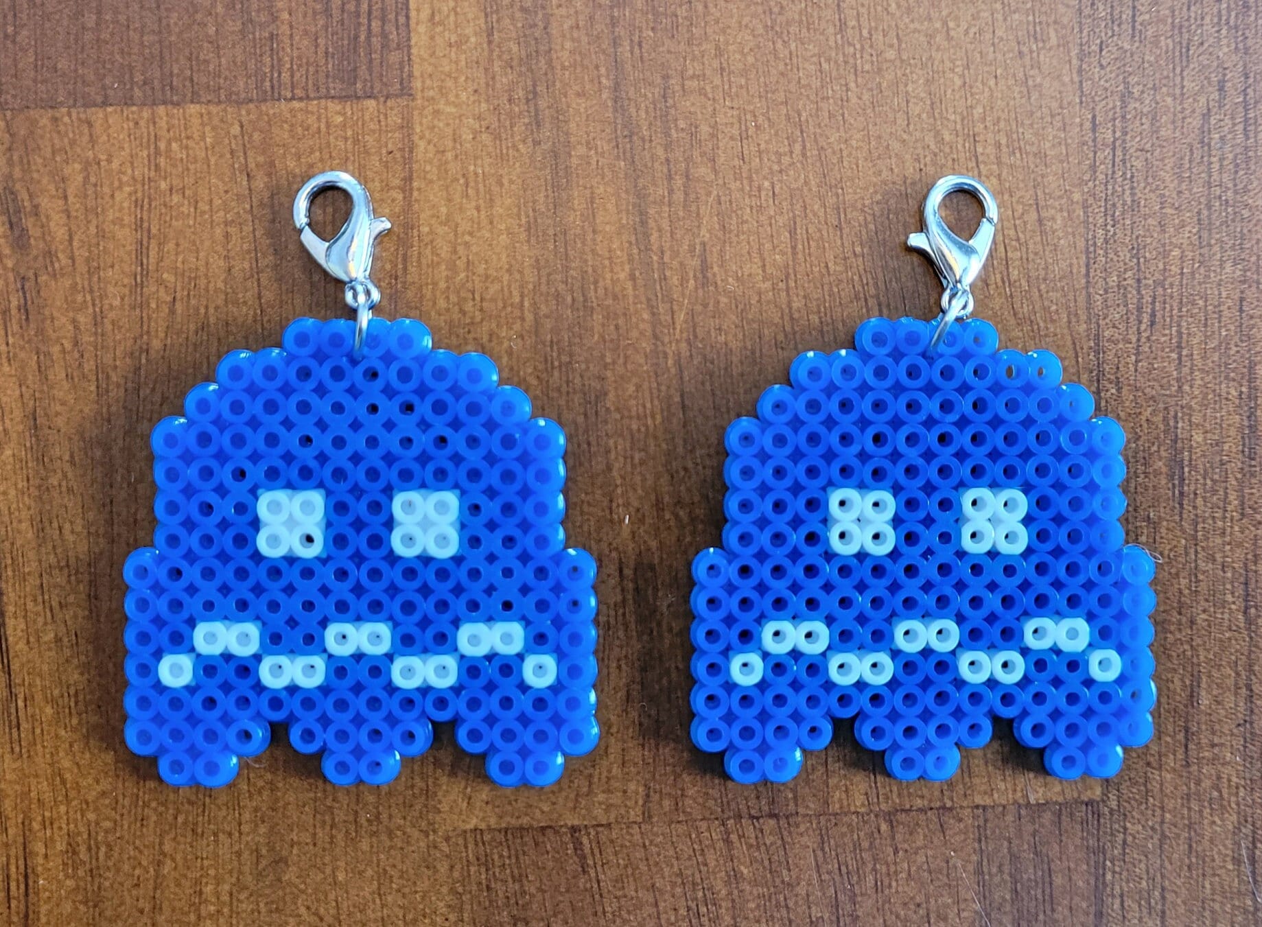 Pac Man Blue Ghost Mini Perler Beads Keychain/pendant - Etsy