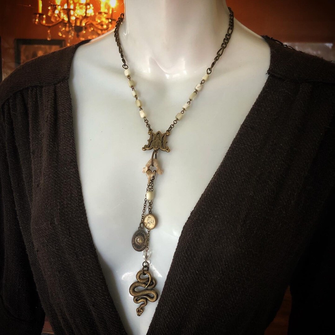 Last Rights Vertebrae Bone Serpent Sacred Heart Relic Mother of Pearl ...