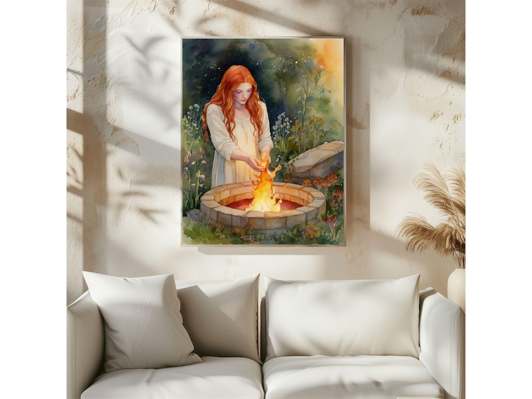 Brigid Keeper of the Flame Watercolor Art Print 1 • Celtic Goddess ...