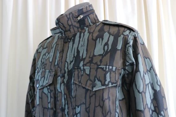 Rare 90s Trebark Camo Military Field Jacket, Mens Sma… - Gem