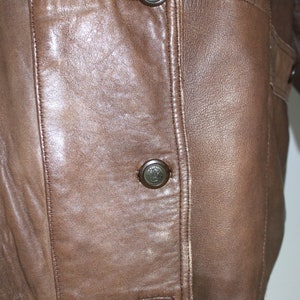 80's Vintage Echtes Leder Brown Leather Jacket, 51" Bust, Vintage Women ...