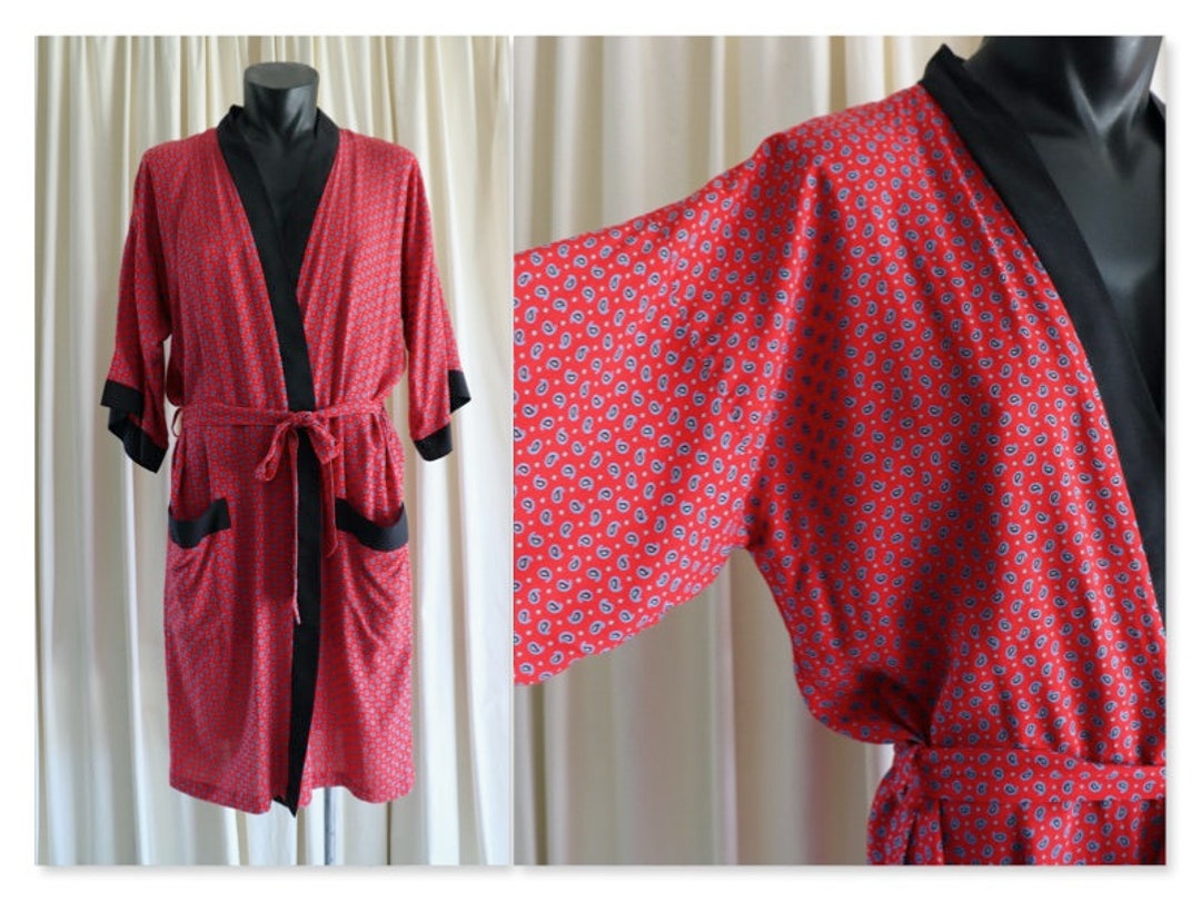 1960's Klipper Mens Paisley Smoking Robe, Travel Robe, Dressing Gown ...