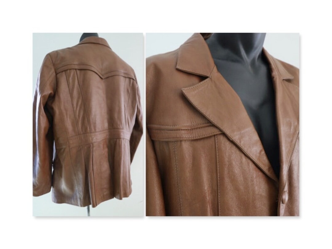 Mexico El Venado Leather Jacket, Leather, Mens 52, 1980s, Retro Brown ...