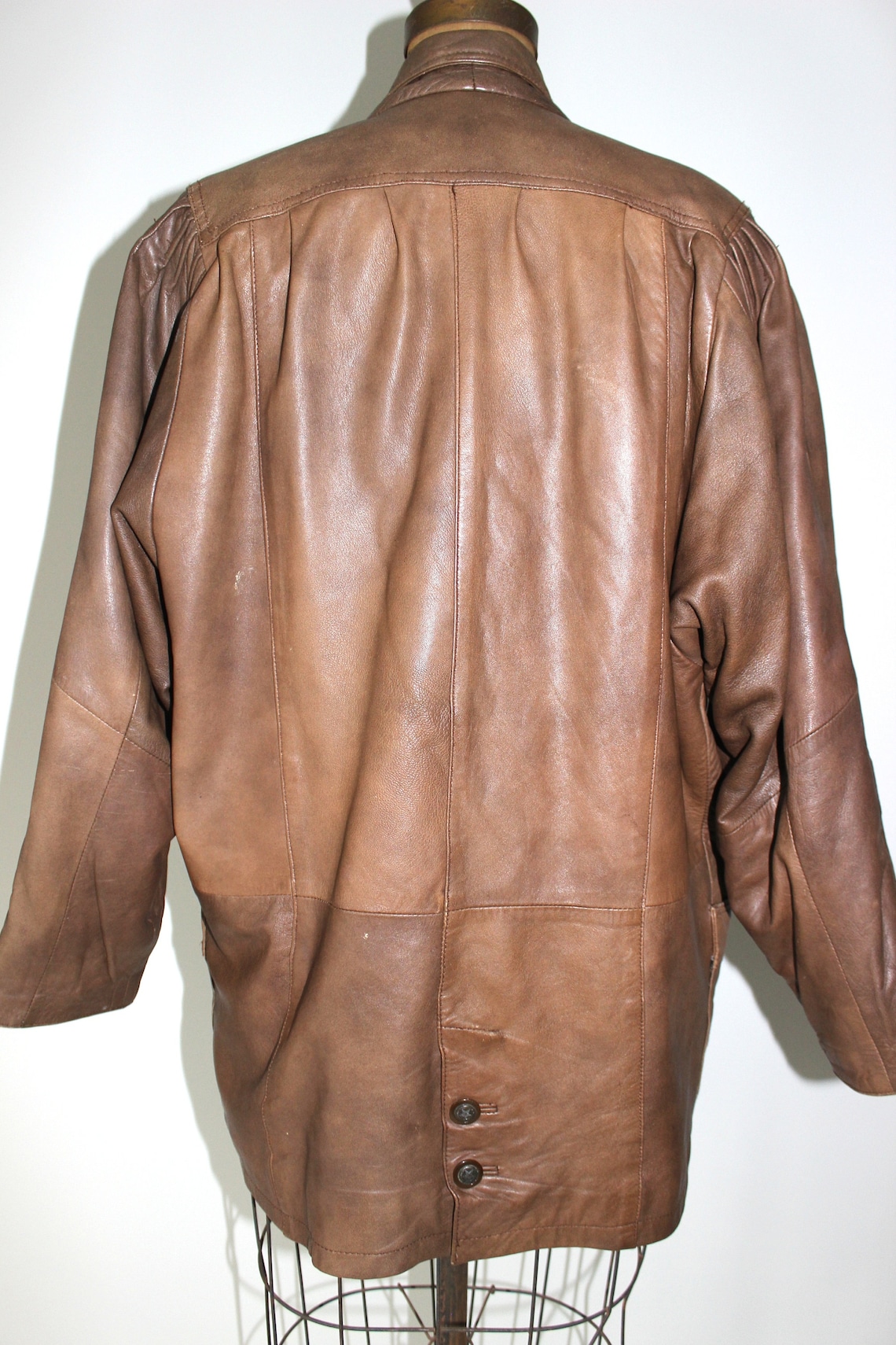 80's Vintage Echtes Leder Brown Leather Jacket 51 | Etsy