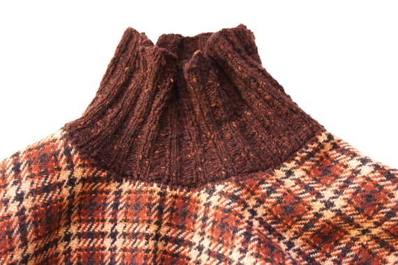 Winter Harvest Wool Plaid Turtleneck Poncho, New Zeal… - Gem